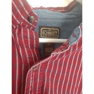 schmidt | Shirts | Ce Schmidt Workwear Button Down Shirt Men Sz Xlt Red ...
